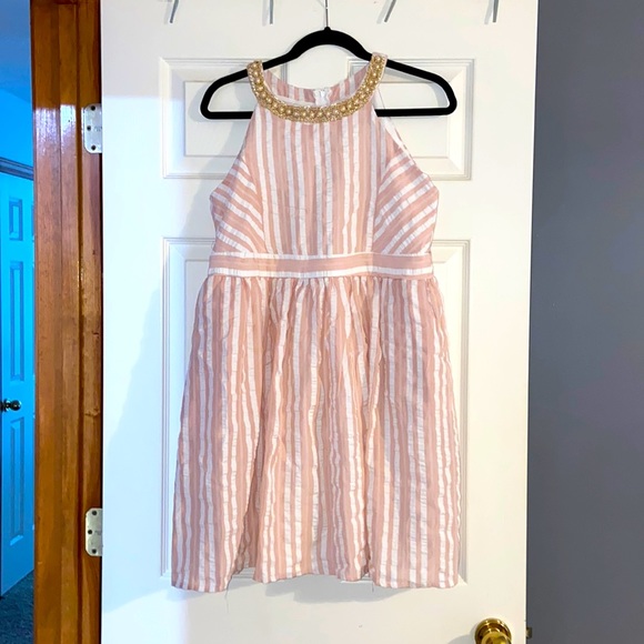 Emerald Sundae | Dresses | Nwt Girls Pink And White Striped Dress ...
